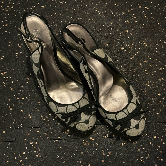 Coach | Shoes | Coach Wedge Heels With Bow Detail | Poshmark